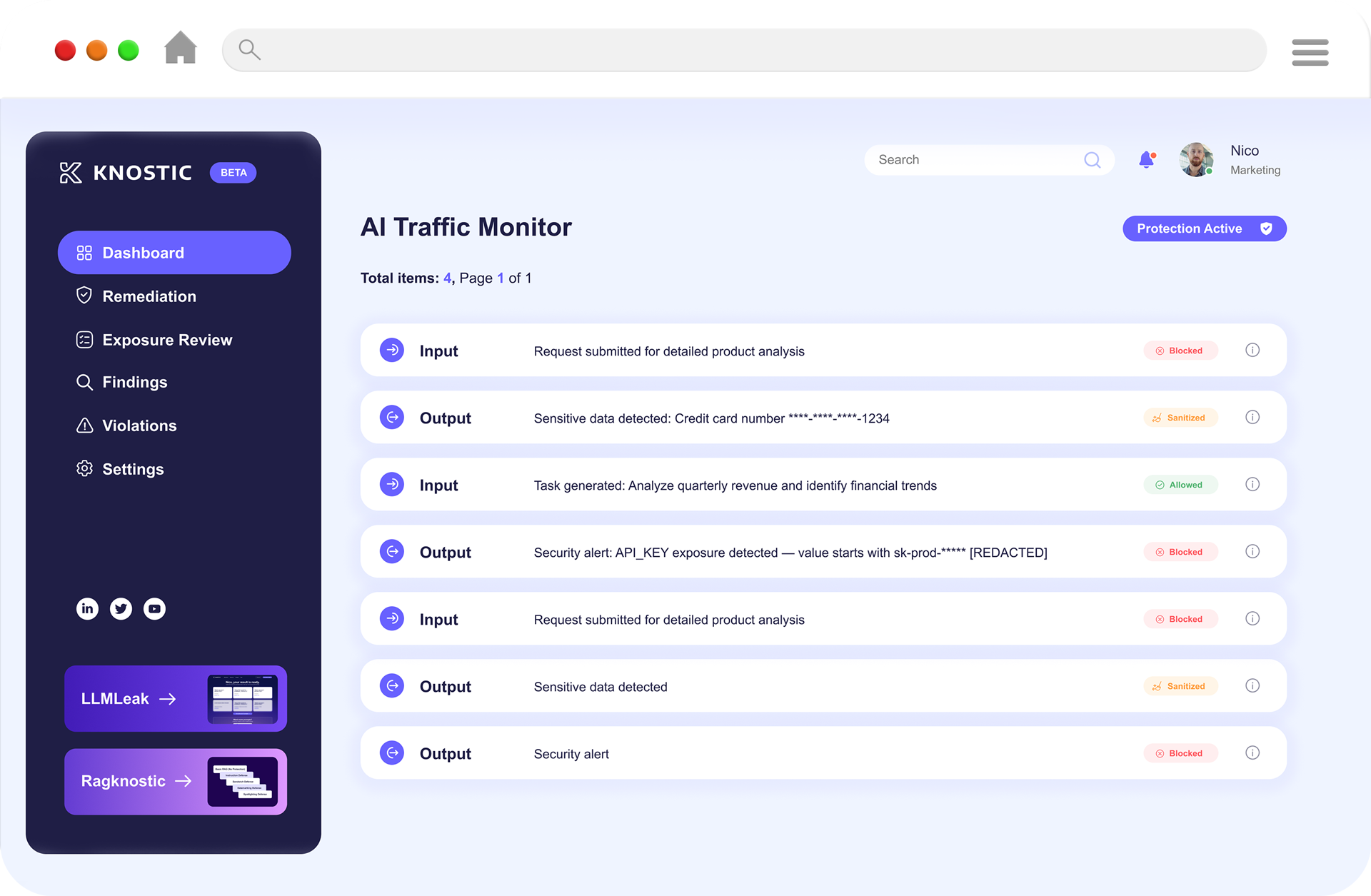 AI Firewall and DLP Gateway | Knostic